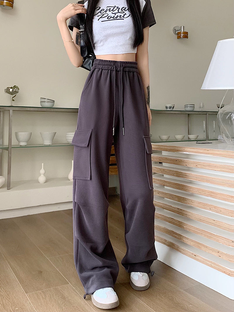 Shop Charcoal Solid Pin Tucked Sweatpants - for Women | OUTZIDR | Gen-Z ...